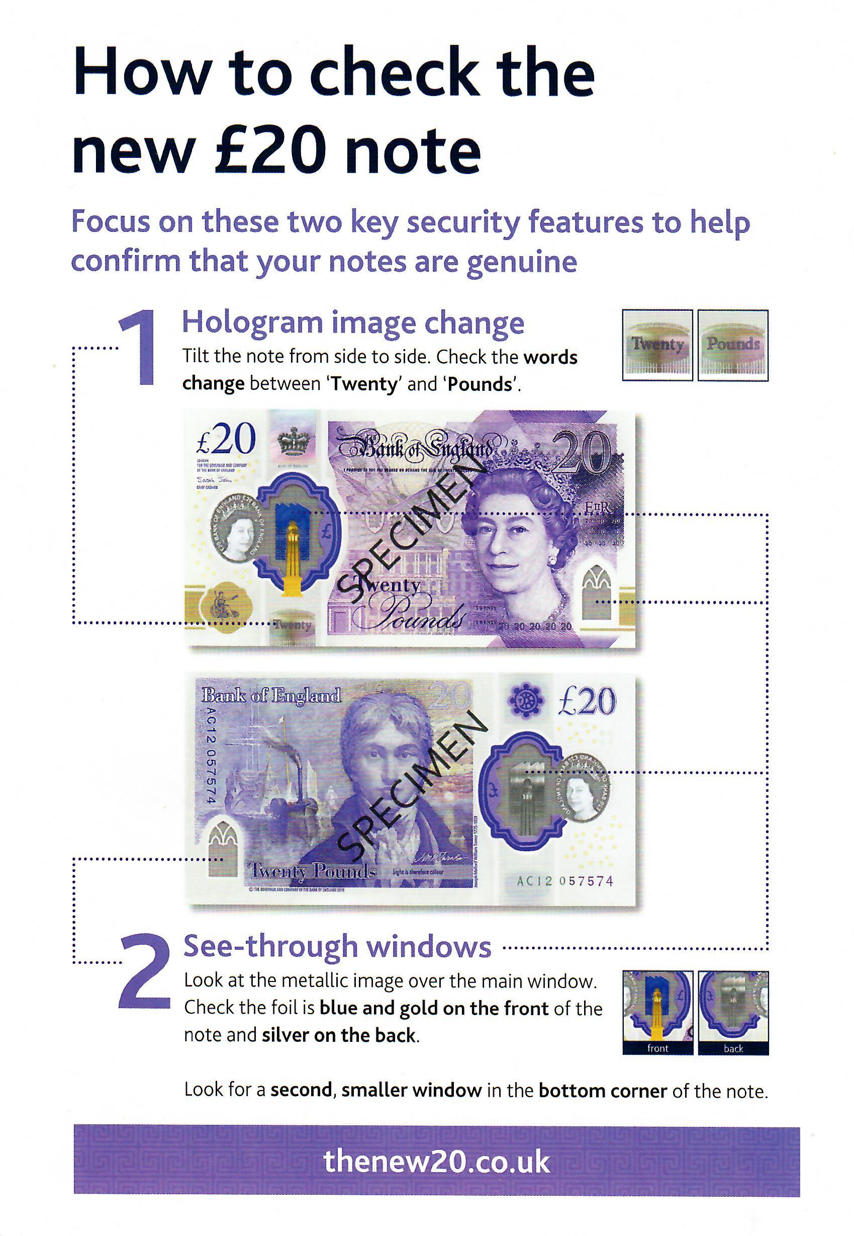 Michael learns about the new £20 note in circulation from 20th February ...